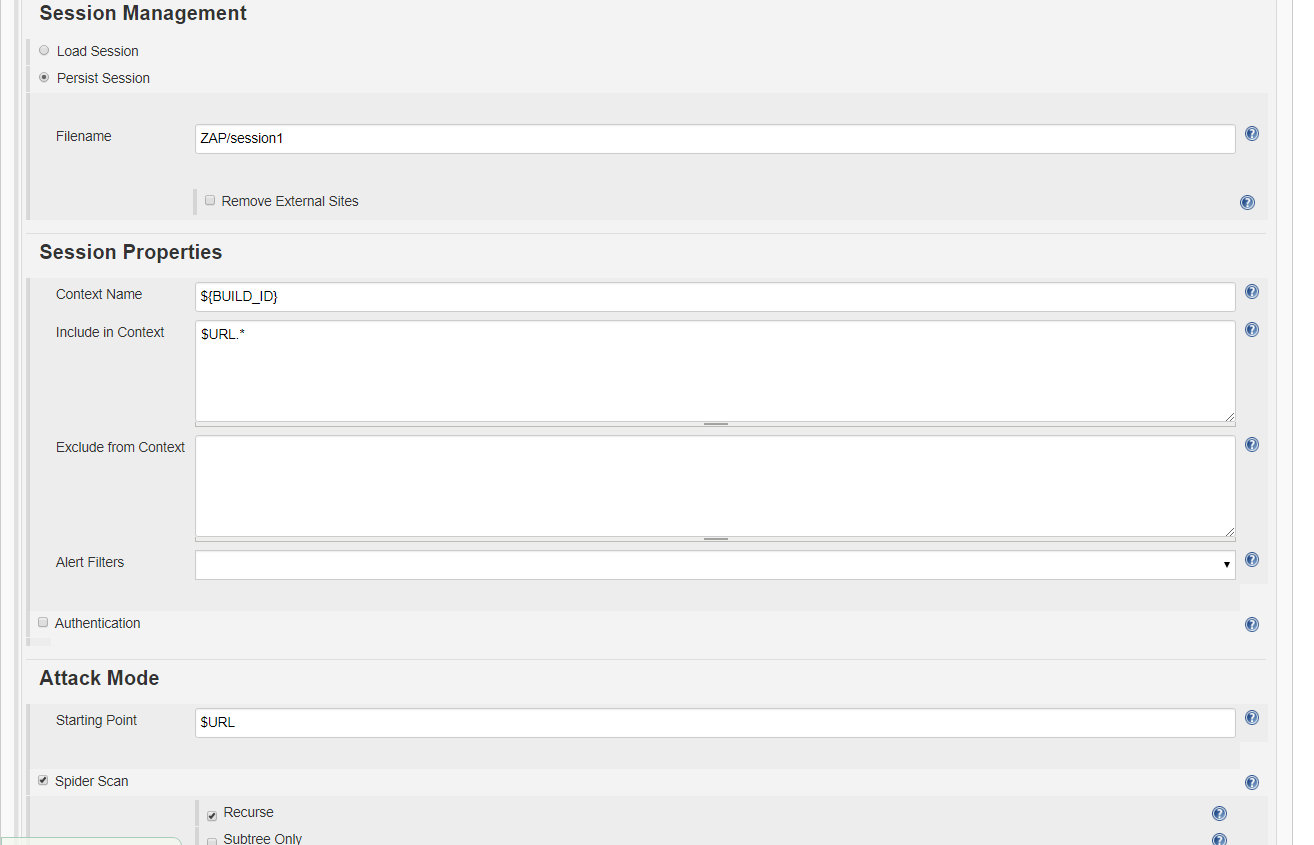 ZAP Session Properties is failing to include the context URL through Environment Inject Plugin ...