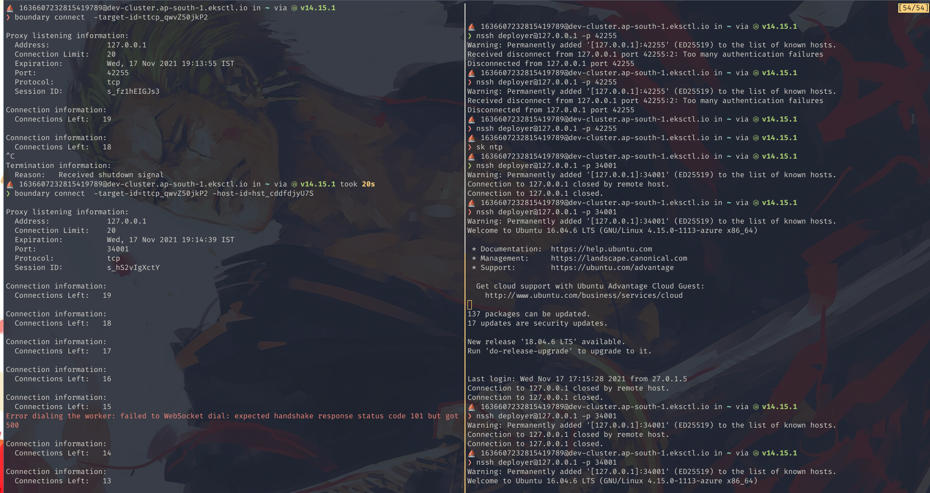 New sessions are getting closed immediatly after 2 weeks of boundary uptime. · Issue #1724 ...