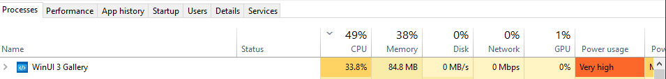 High CPU Usage even after closing the app built with Windows App SDK 1. ...