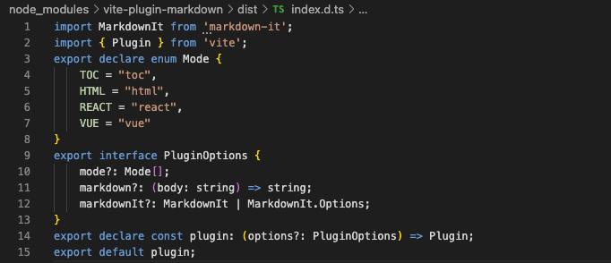 there is no type : Mode.RAW · Issue #445 · hmsk/vite-plugin-markdown ...