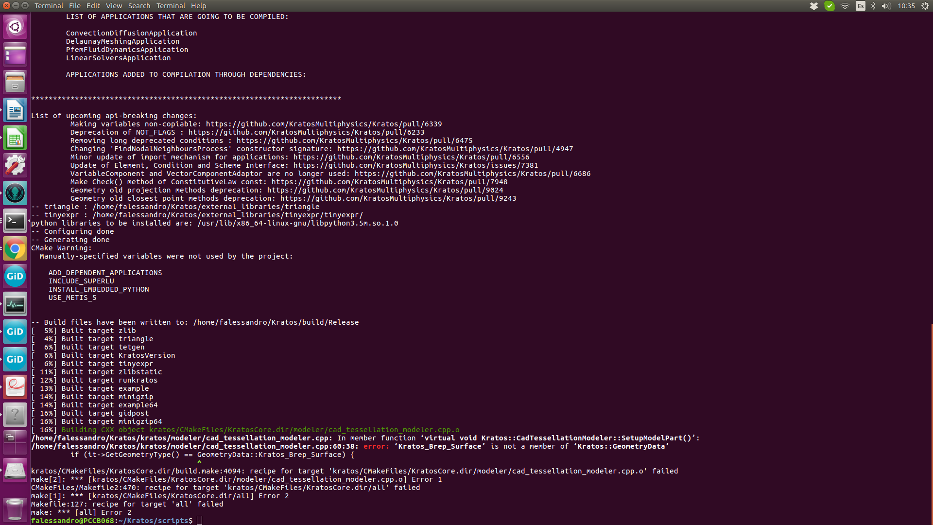 [Core] Compilation failed · Issue #9304 · KratosMultiphysics/Kratos · GitHub