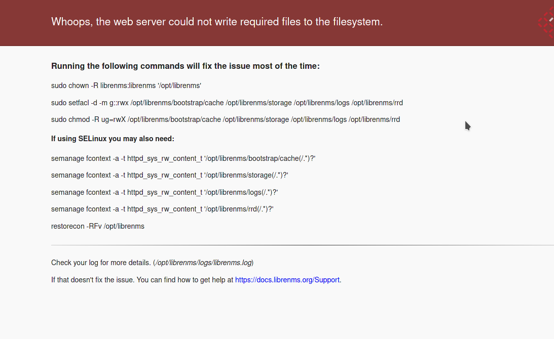 Sudden Permission error · Issue #13605 · librenms/librenms · GitHub