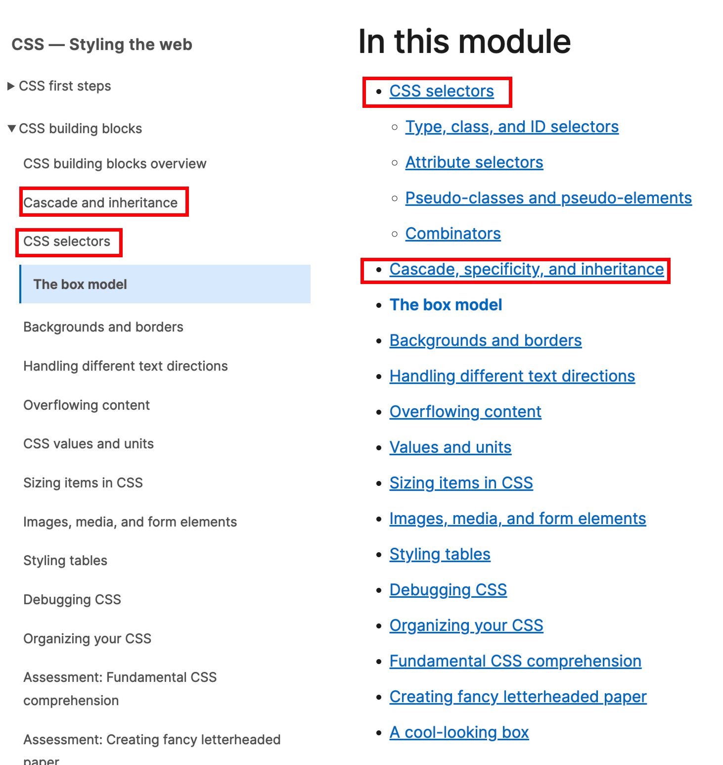 The chapter order in the table of contents under 'In this module' doesn't match the table of ...