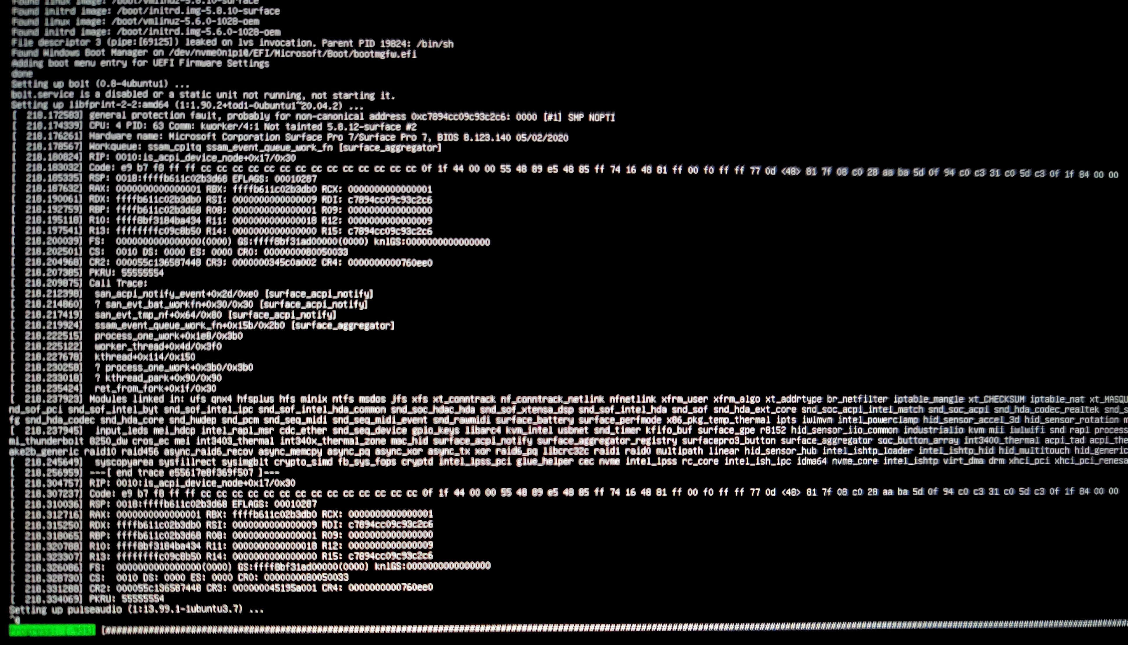 Kernel hang during apt upgrade · Issue #298 · linux-surface/linux-surface · GitHub