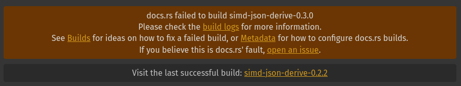 No docs for v0.3.0 · Issue #10 · simd-lite/simd-json-derive · GitHub