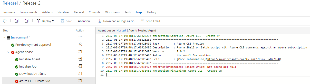 Hosted agent - Task: Azure CLI Preview - ERROR: Failed which: Not found az: null · Issue #5050 ...