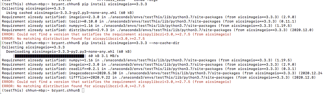 ERROR: no matching distribution found for aicspylibczi · Issue #68 · AllenCellModeling ...