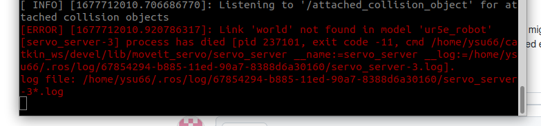 Error while using moveit servo and ROS noetic with a real UR5e robot for real-time controlling ...