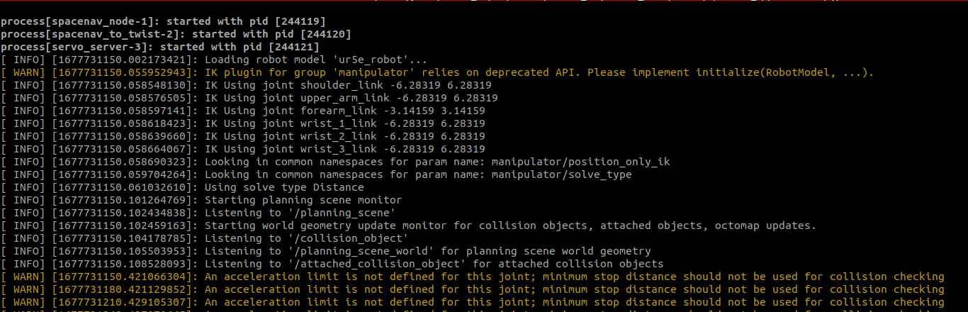 Error while using moveit servo and ROS noetic with a real UR5e robot for real-time controlling ...