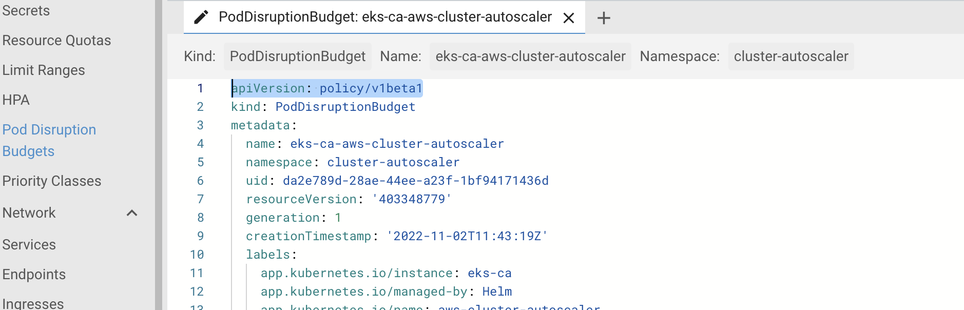 apiVersion PodDisruptionBudget is incorrect · Issue #6503 · lensapp ...