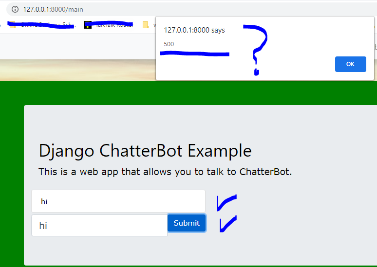 Internal Server error 500 · Issue #2015 · gunthercox/ChatterBot · GitHub