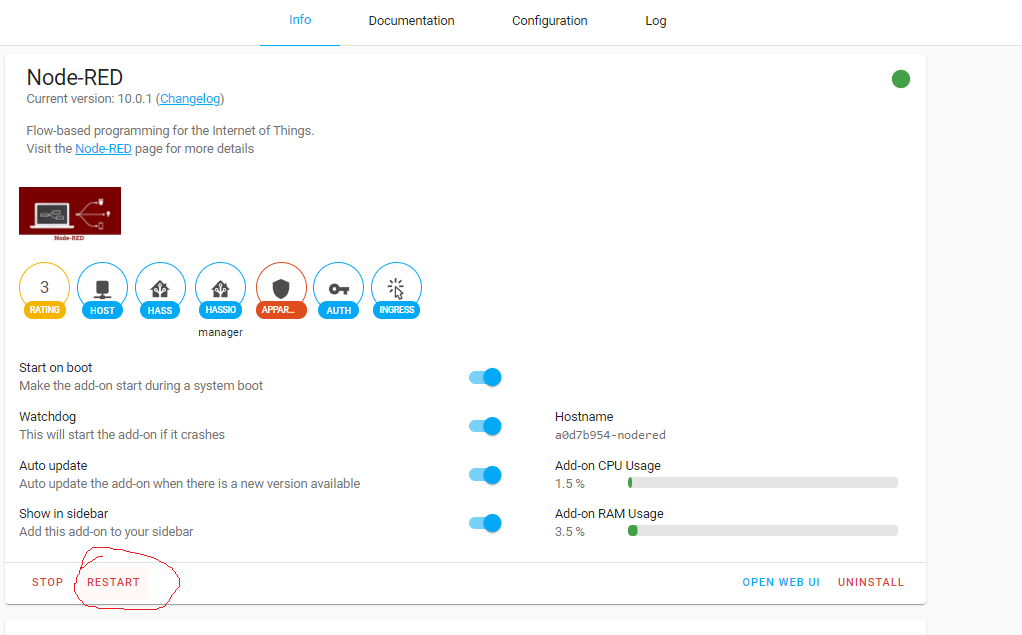 NodeRed gets stuck on Loading Plugins · Issue #1127 · hassio-addons/addon-node-red · GitHub