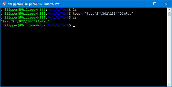 C1 control characters allowed in Linux but not in Win32 are not escaped by drvfs · Issue #6027 ...