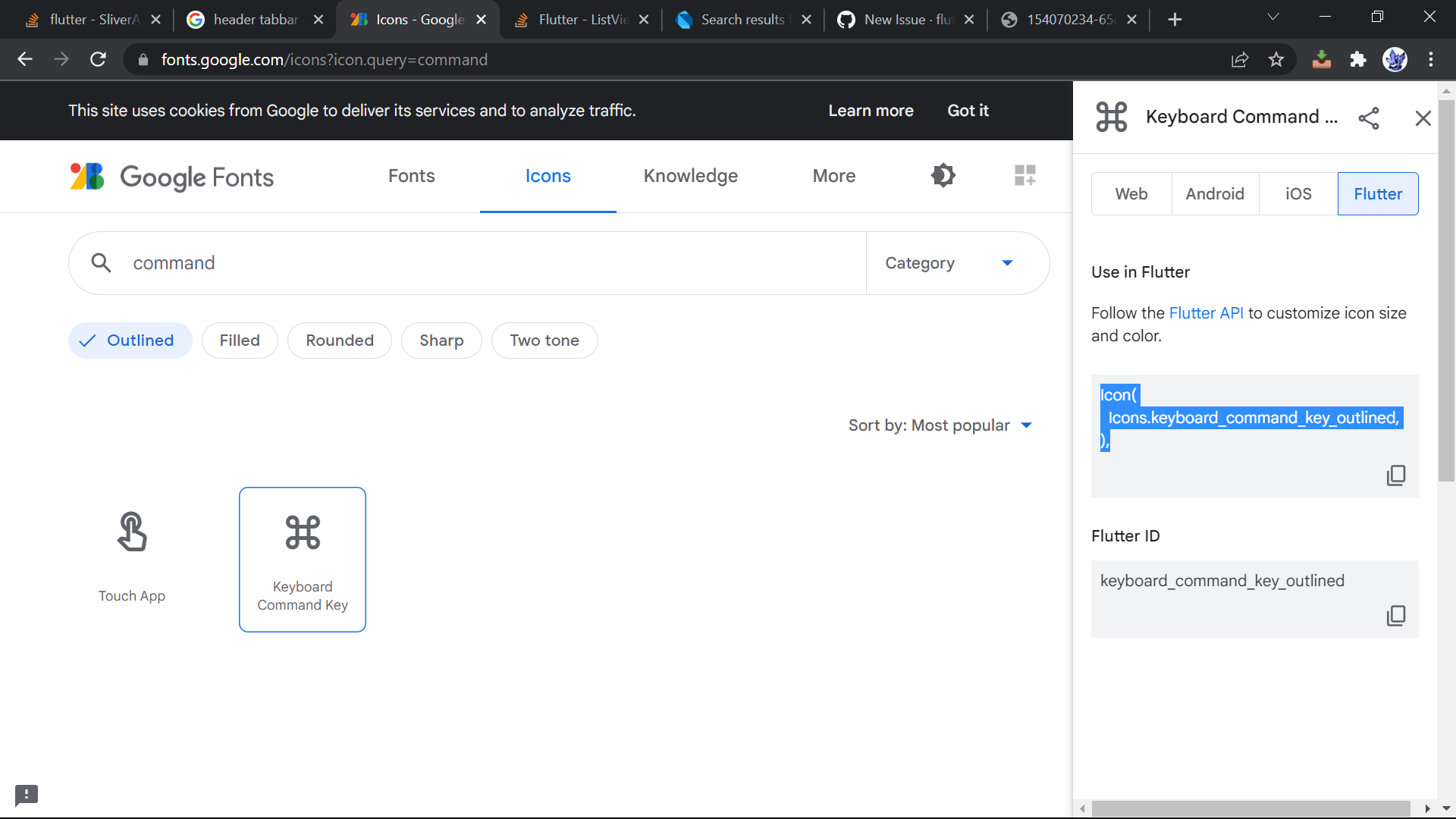 Icons.keyboard_command_key_outlined missing from Icons class · Issue #98497 · flutter/flutter ...