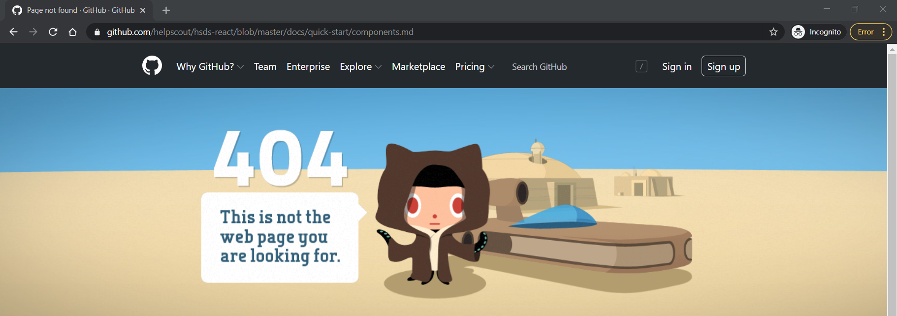 Bug 🐛: Link to Components under Quick start in docs TOC is broken · Issue #899 · helpscout/hsds ...