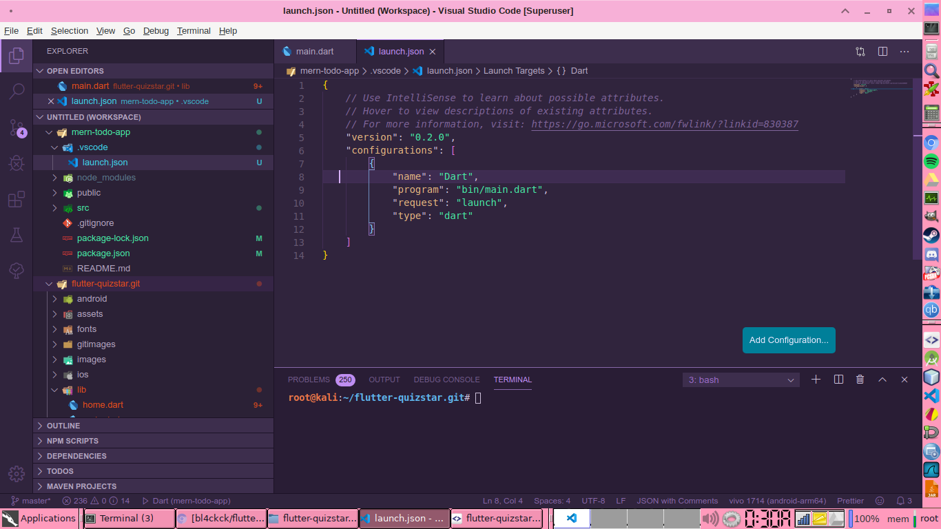 Error: Error when reading 'bin/main.dart'. (That happened when I had 2 projects in the same ...
