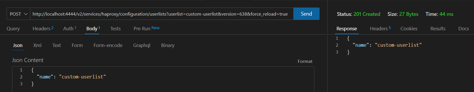 API: user: Cannot add user to existing userlist. · Issue #279 · haproxytech/dataplaneapi · GitHub