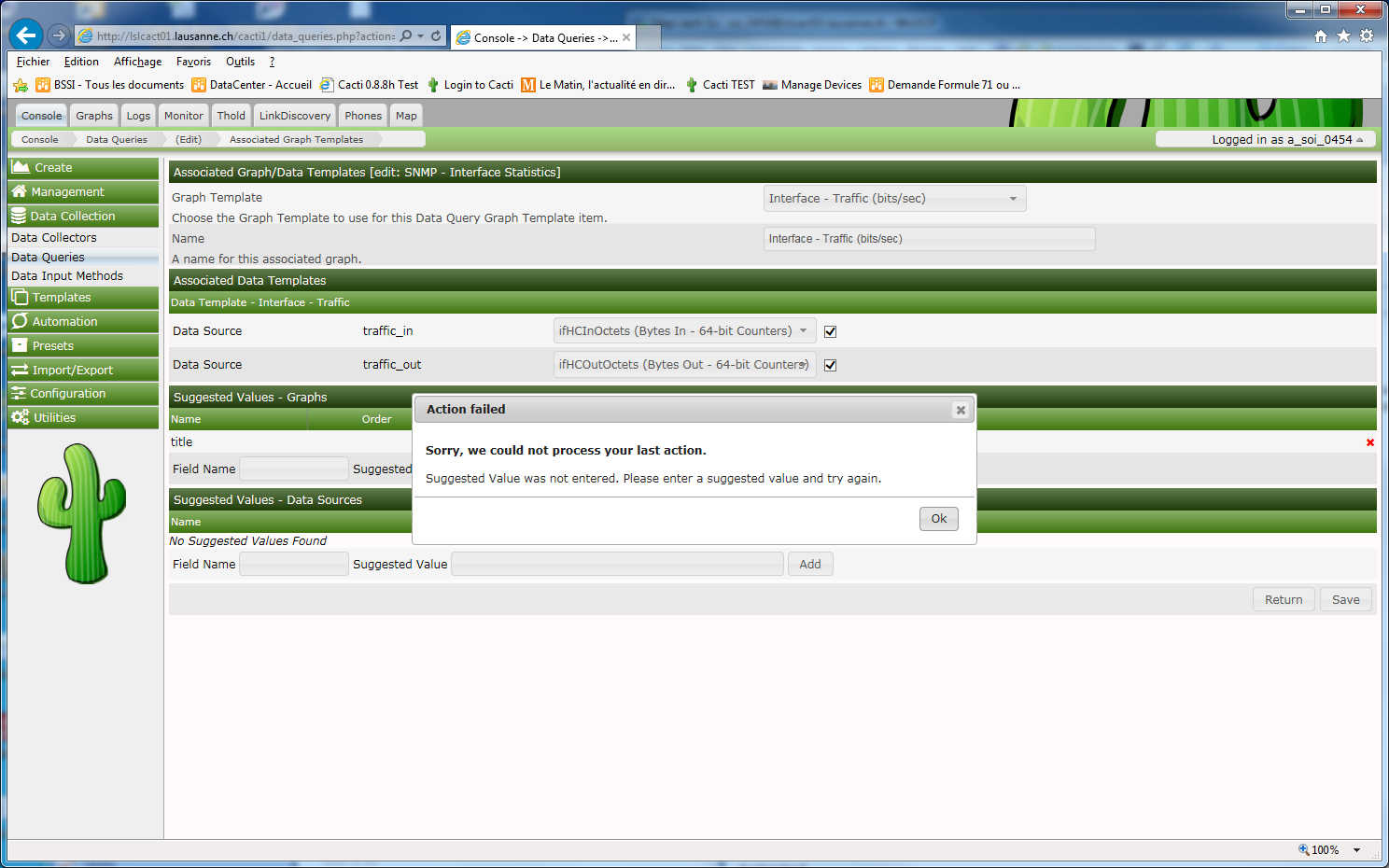 Regarding #1617, and editing the Suggested Values still not working · Issue #1751 · Cacti/cacti ...