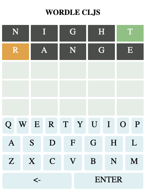 GitHub - Sabin-Gurung/wordle-clone-cljs: Wordle clone written in clojurescript