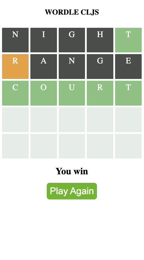 GitHub - Sabin-Gurung/wordle-clone-cljs: Wordle clone written in clojurescript