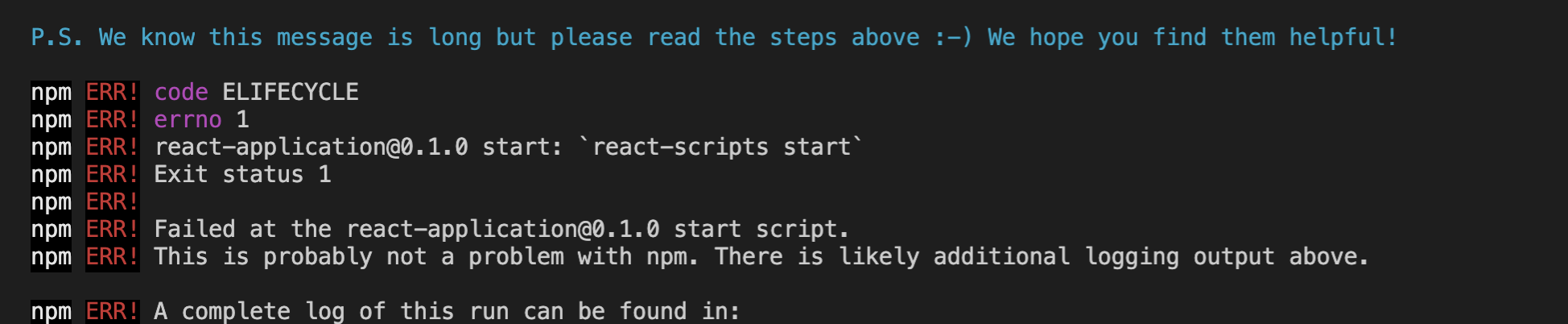 Issue While Executing Npm Start For React Application · Issue 11126 · Facebook Create React App