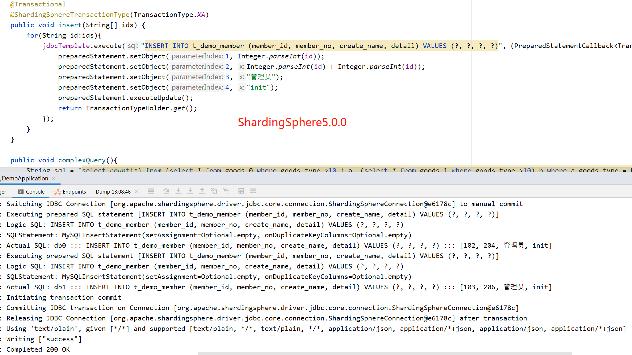 [Sharding5.0.0] Use @ShardingSphereTransactionType(TransactionType. XA ...