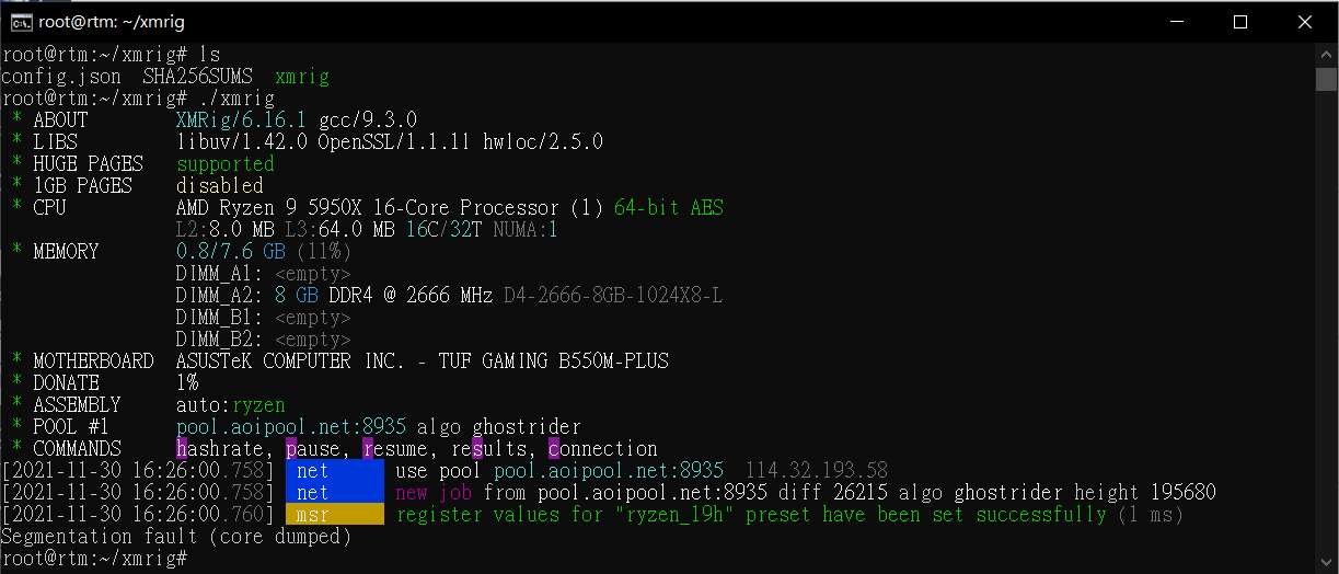 Segmentation fault (core dumped) · Issue #2764 · xmrig/xmrig · GitHub