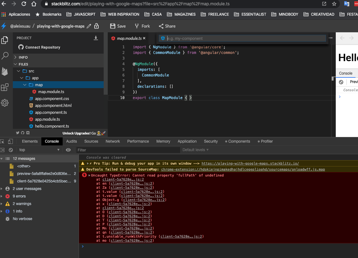 Angular generator does not work; at least when using a Mac · Issue #983 · stackblitz/core · GitHub