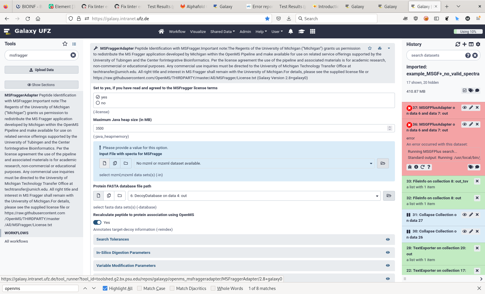 MSFragger ctd contains excessive description · Issue #6568 · OpenMS/OpenMS · GitHub
