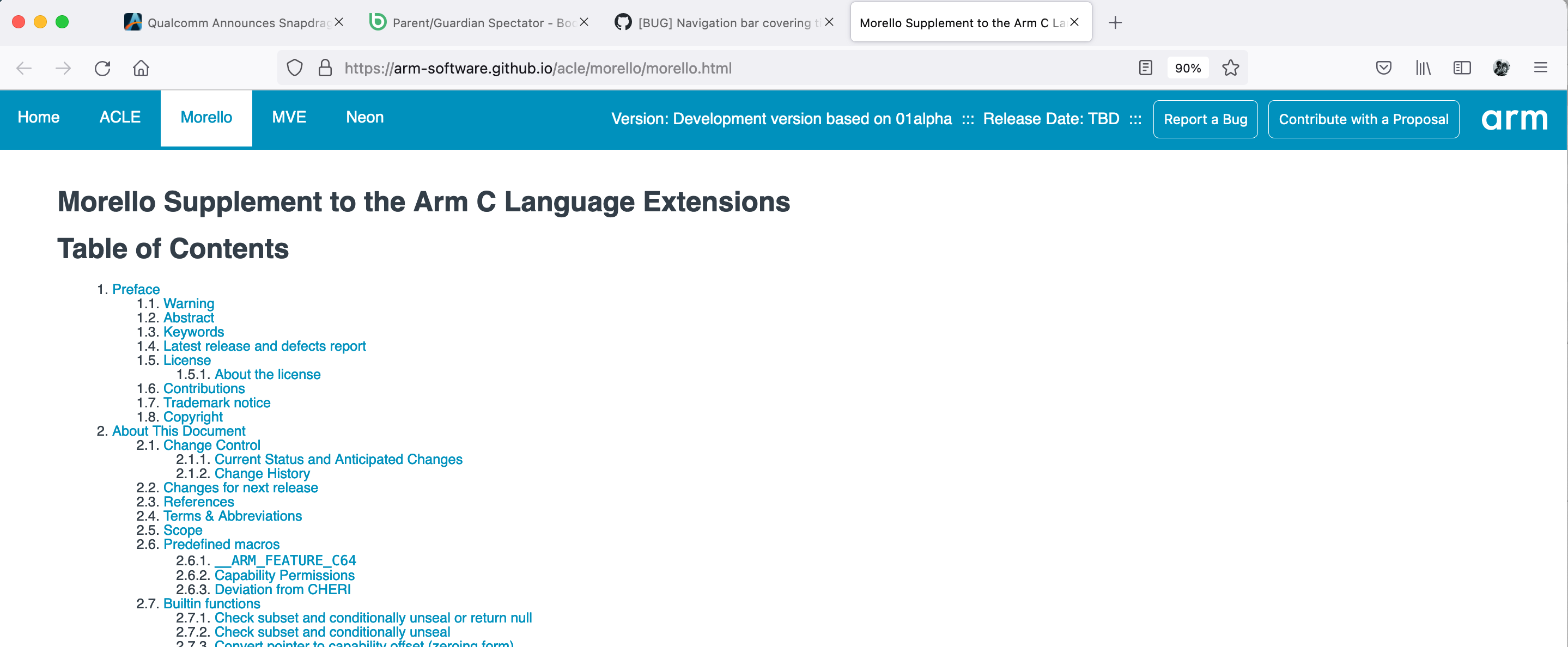 [BUG] Navigation bar covering title. · Issue #129 · ARM-software/acle · GitHub