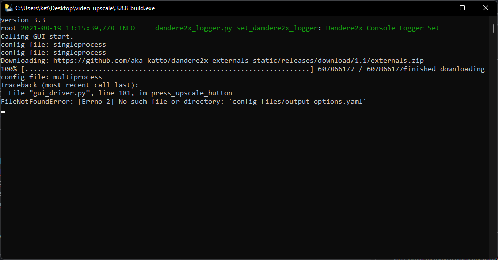 GUI says "Upscaling in progress" but terminal shows error · Issue #218 · akai-katto/dandere2x ...