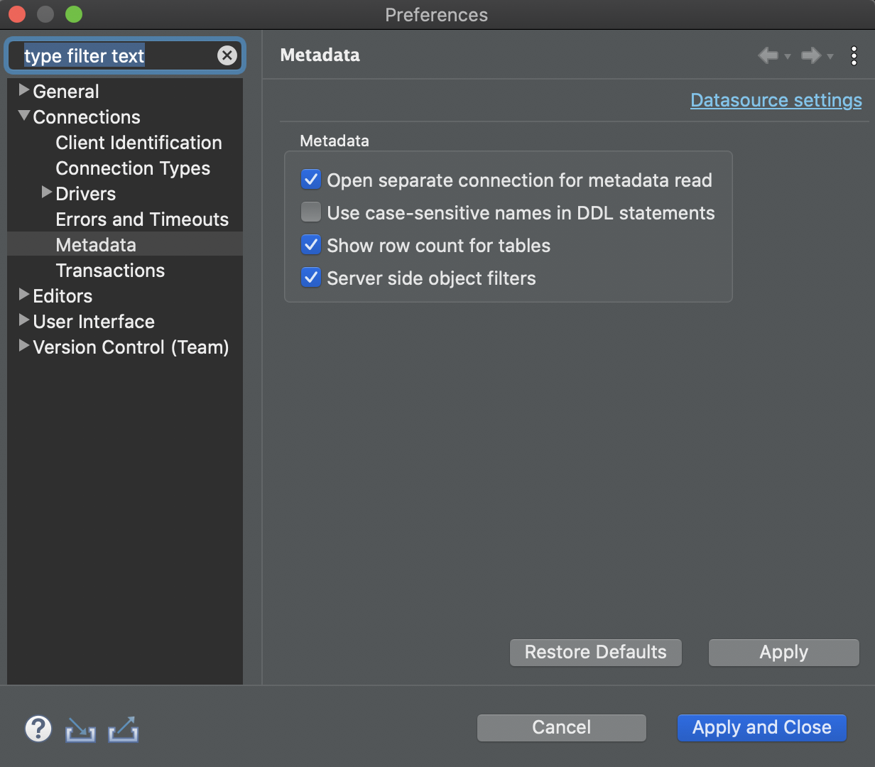 Suggestion: Metadata "Show row count for tables" disabled by default (PostgreSQL) · Issue #2648 ...