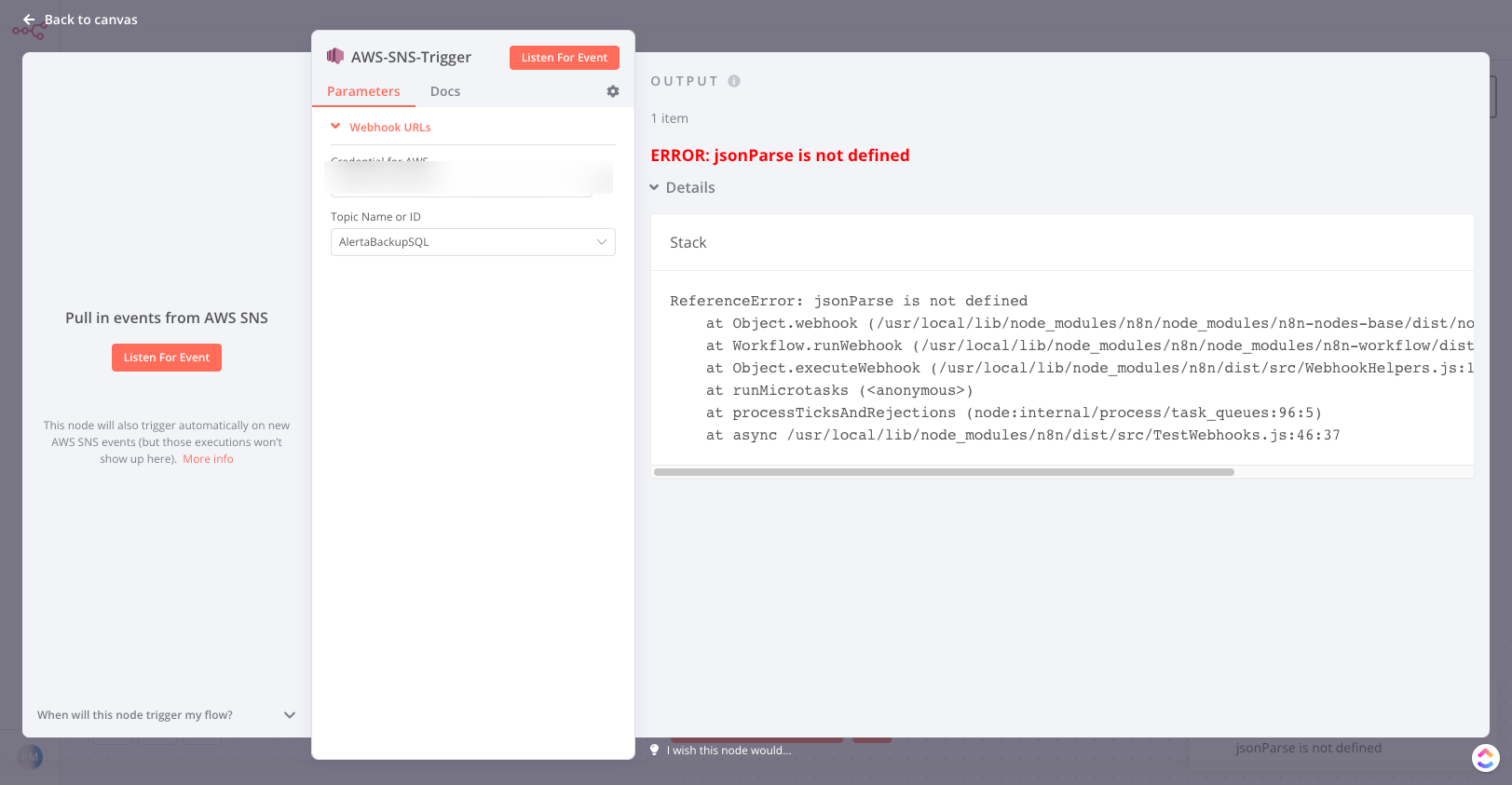 ERROR: jsonParse is not defined on AWS SNS Trigger · Issue #4461 · n8n-io/n8n · GitHub