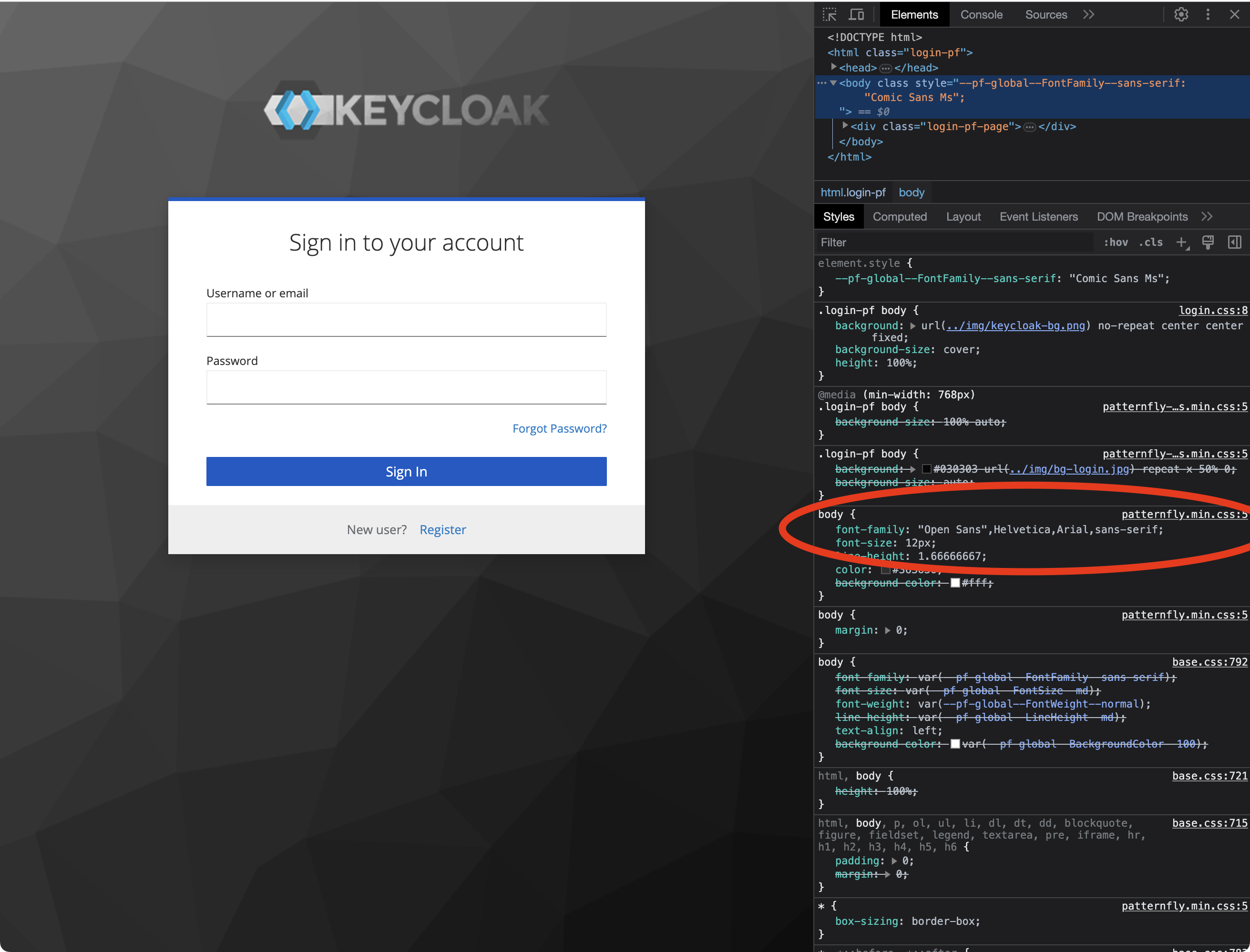 Oder of Stylesheets undermines patternfly · Issue #22250 · keycloak/keycloak · GitHub