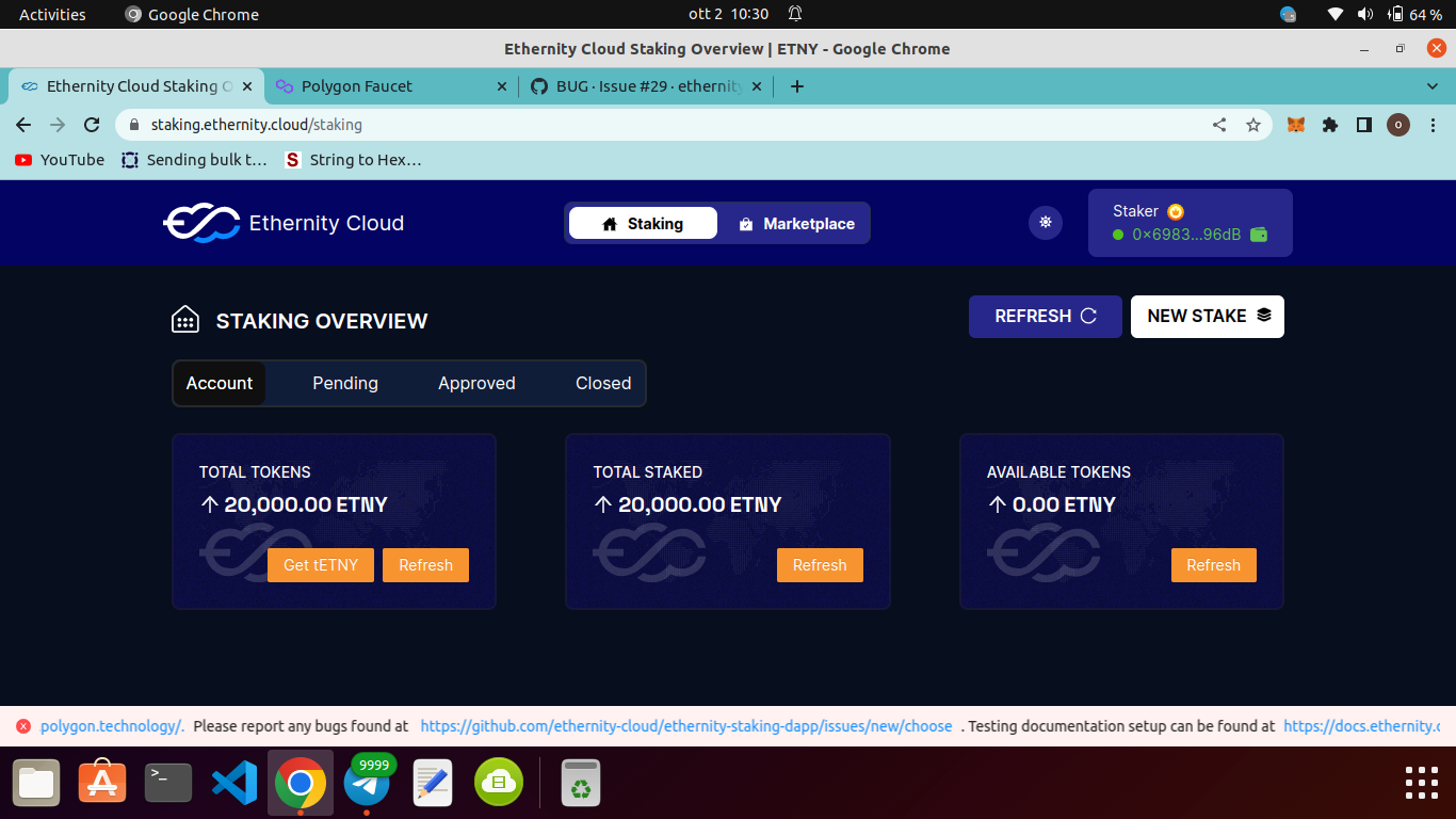 BUG · Issue #30 · ethernity-cloud/ethernity-staking-dapp · GitHub