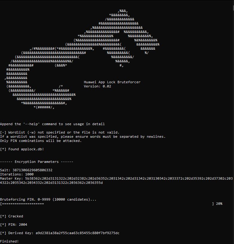 GitHub - controlf/huawei_applock_brute_forcer: Huawei App Lock Bruteforcer