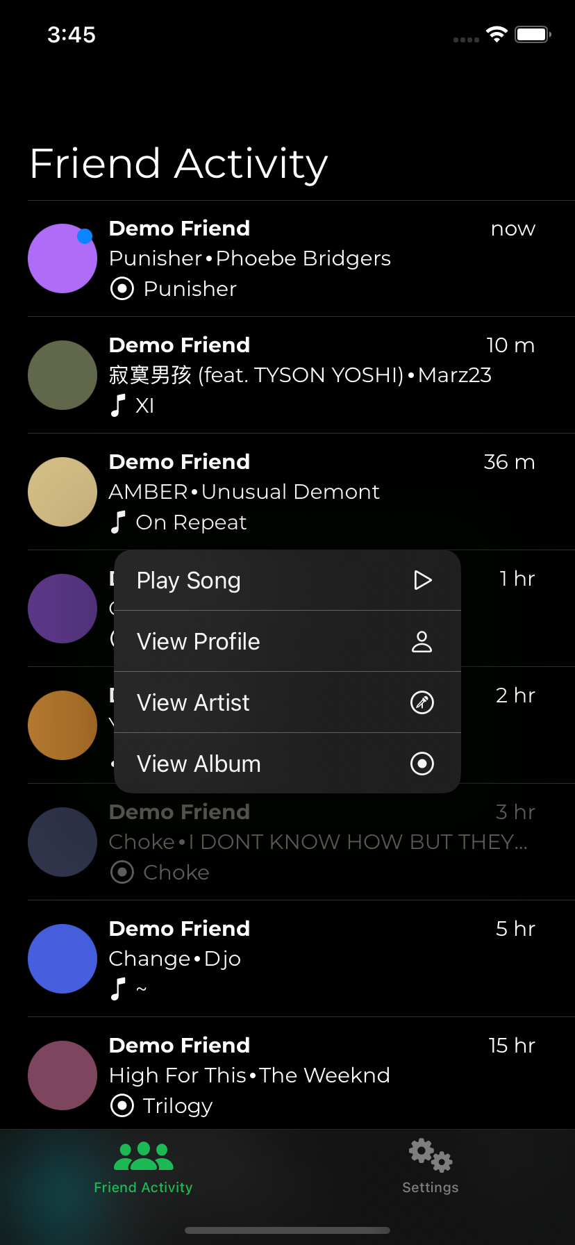 GitHub Aviwad Friend Activity for Spotify IOS App Widget For