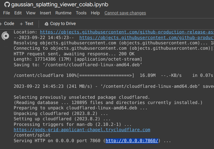Unable to access the local url · Issue #5 · camenduru/gaussian-splatting-colab · GitHub