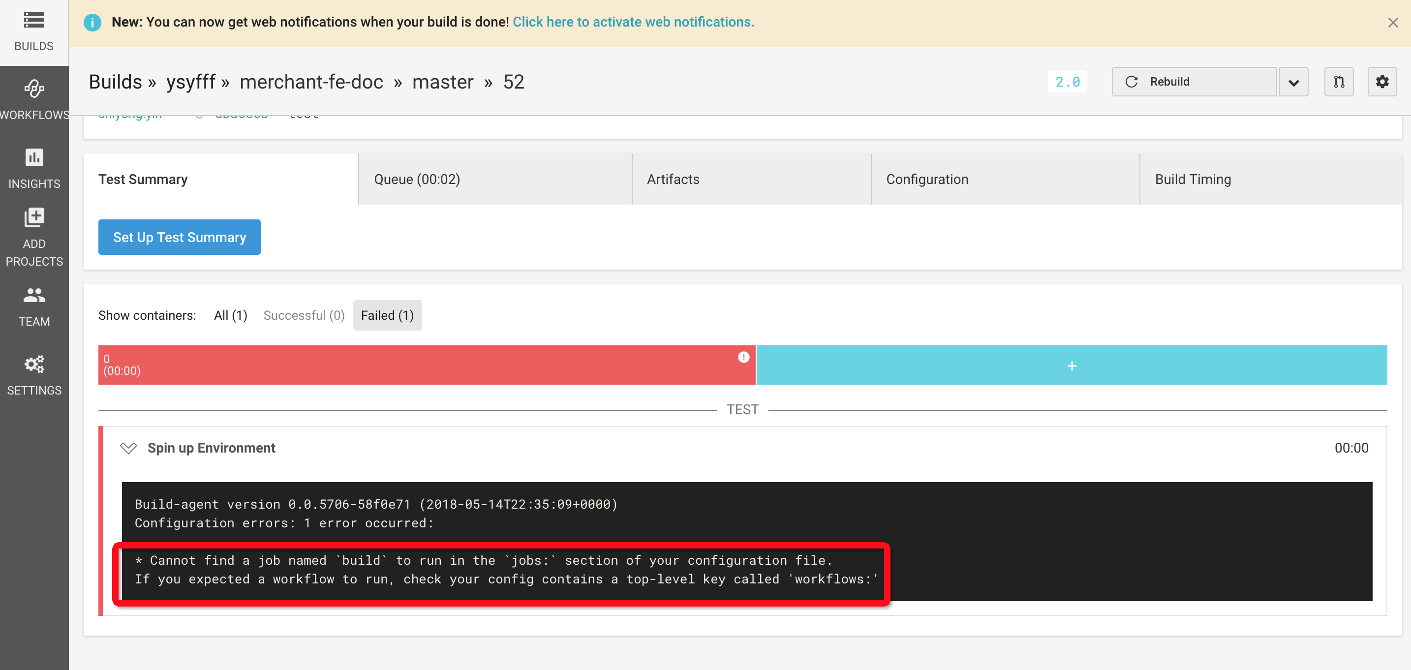 The first build of Circle CI failed · Issue #671 · facebook/docusaurus · GitHub