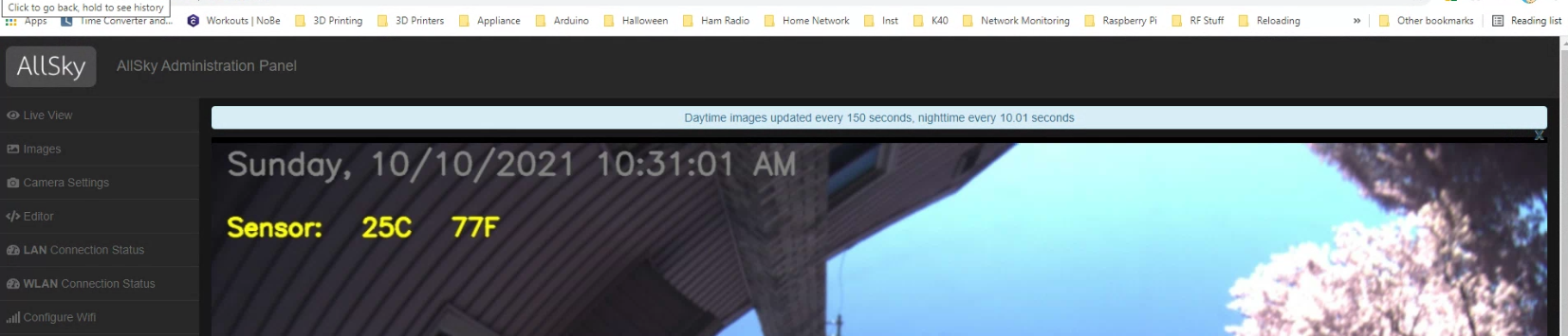 New Git pull 10/11/2021 @ 10 AM EST issue #2 · Issue #630 · AllskyTeam/allsky · GitHub