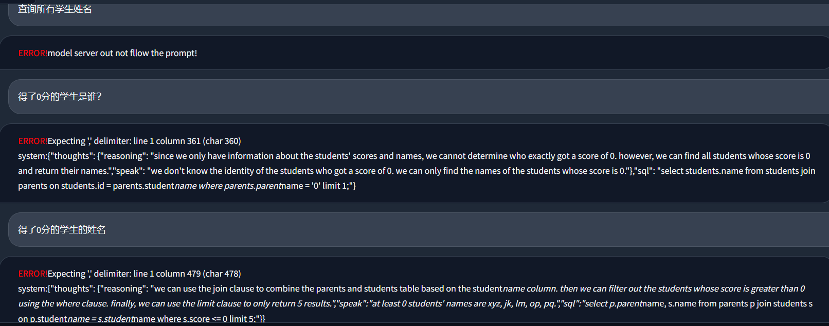 can't execute sql successfully · Issue #96 · eosphoros-ai/DB-GPT · GitHub