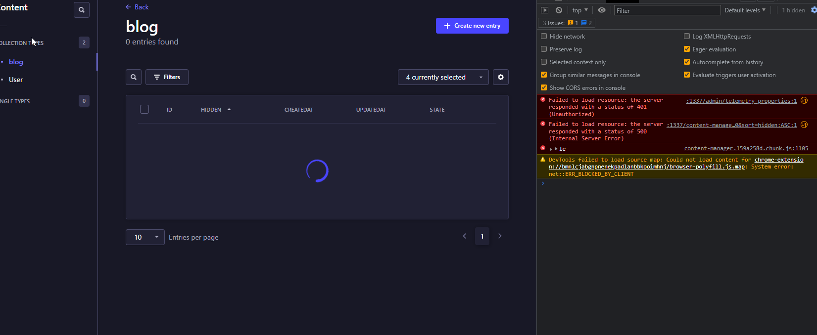 Bad JSON data breaks API and admin dashboard · Issue #15496 · strapi/strapi · GitHub