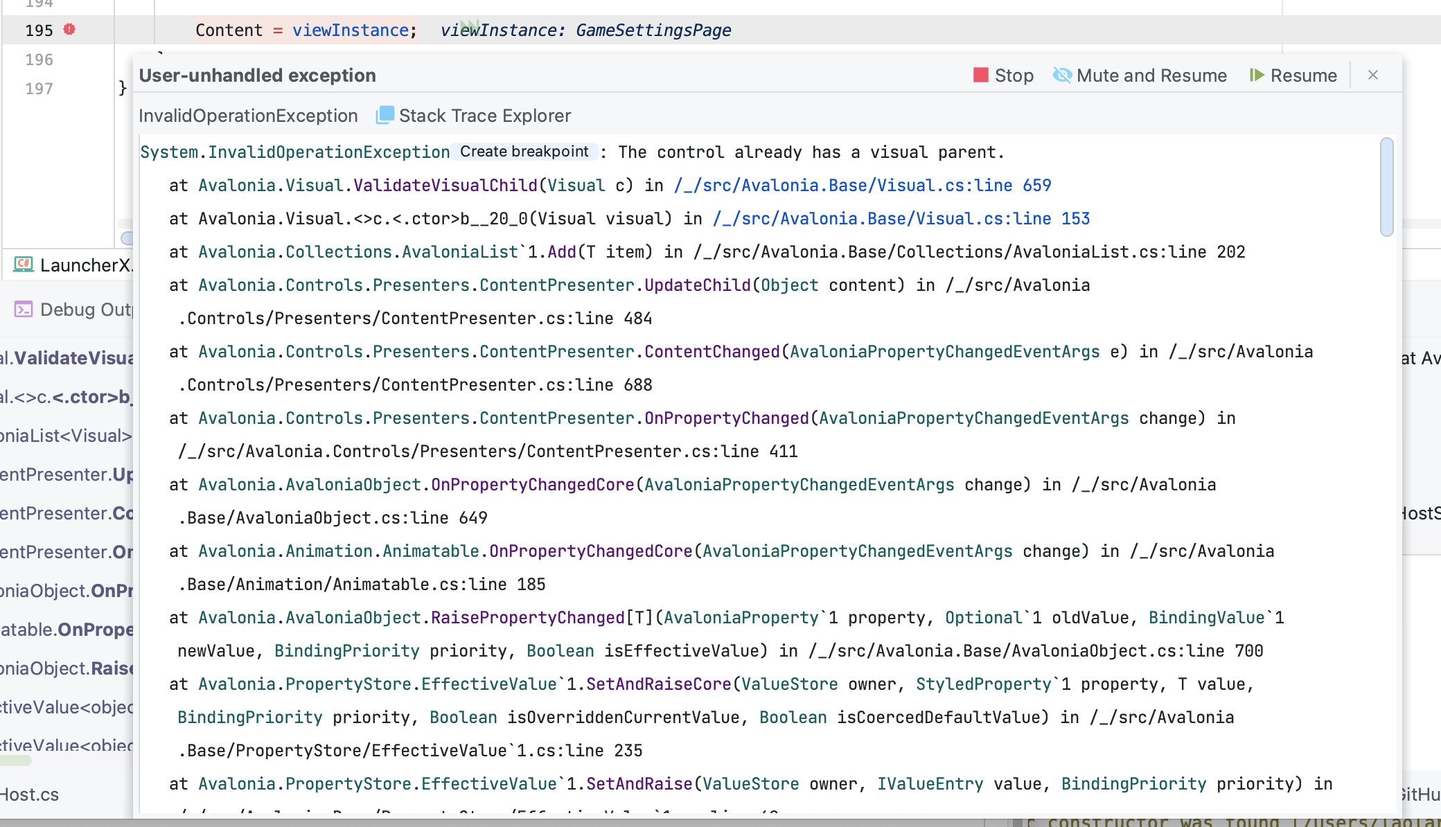 New Tcc Will Cause An Exception When Switching Between 2 Pages Is Too Quick · Issue 11406 