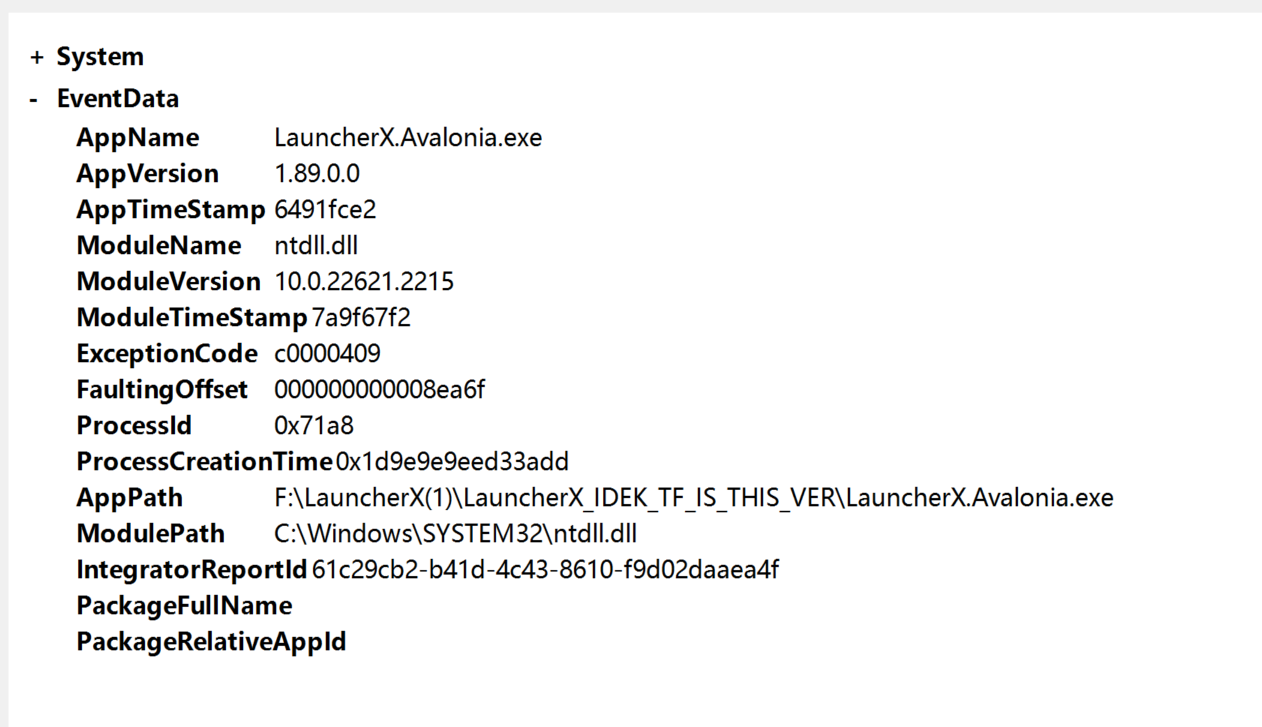 Application Crash event fired during the srartup, from module nt.dll · Issue #12926 · AvaloniaUI ...