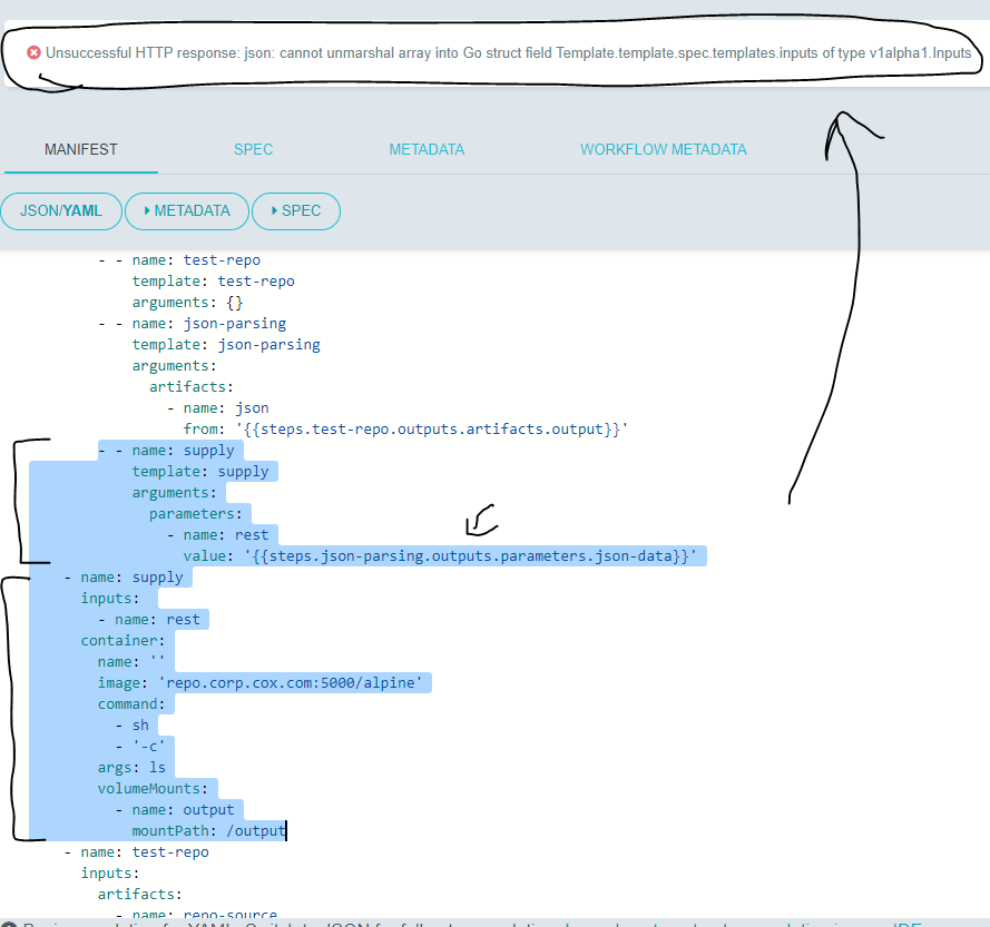 Passing output parameter json data from previous step to next step input · argoproj argo ...