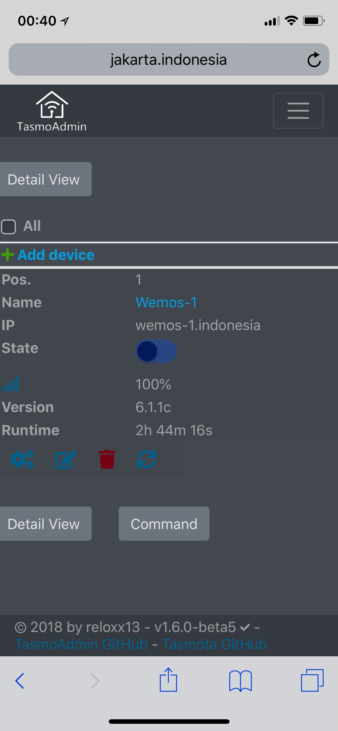 Only buttons displayed when accessing list from mobile · Issue #211 · TasmoAdmin/TasmoAdmin · GitHub