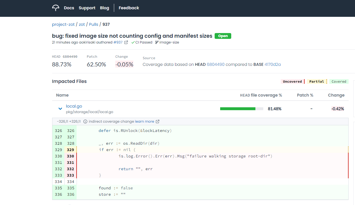 Consistent coverage for local.go · Issue #956 · project-zot/zot · GitHub
