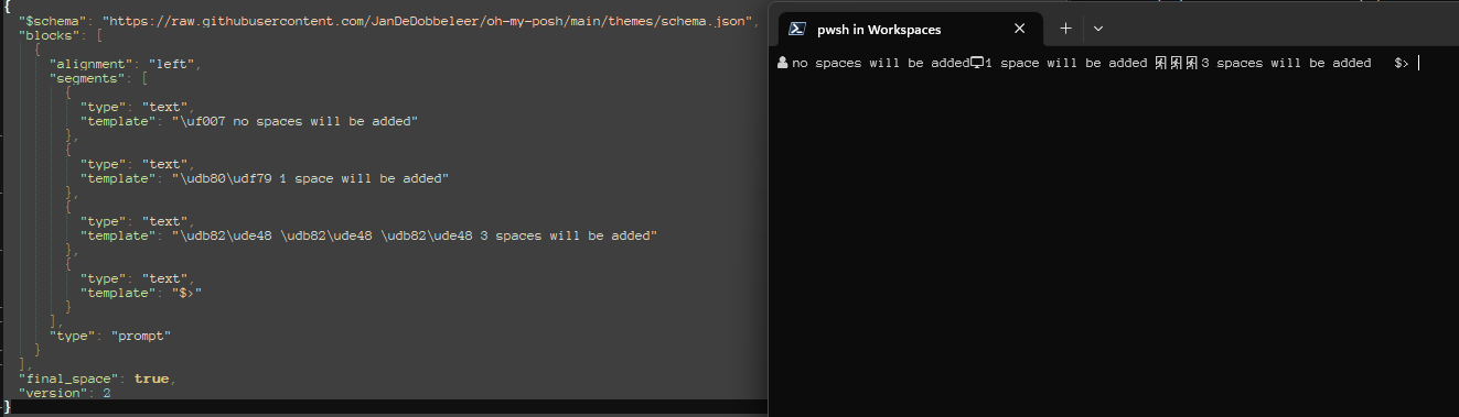 Segment with UTF-16 character will add a blank space after the segment, by number of UTF-16 ...