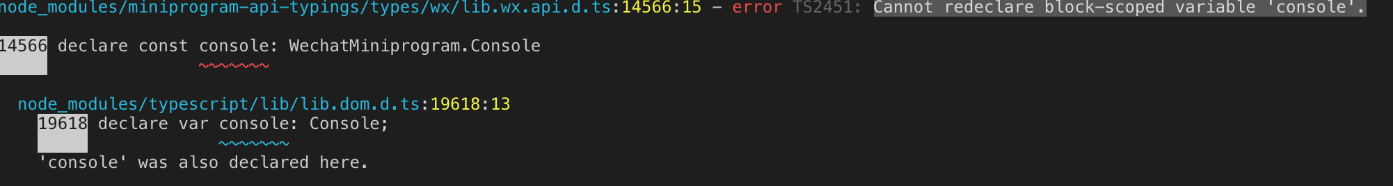 Console 定义冲突 · Issue #70 · wechat-miniprogram/api-typings · GitHub