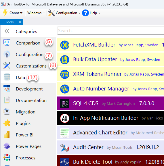 Count number for each catagory · Issue #1241 · MscrmTools/XrmToolBox · GitHub